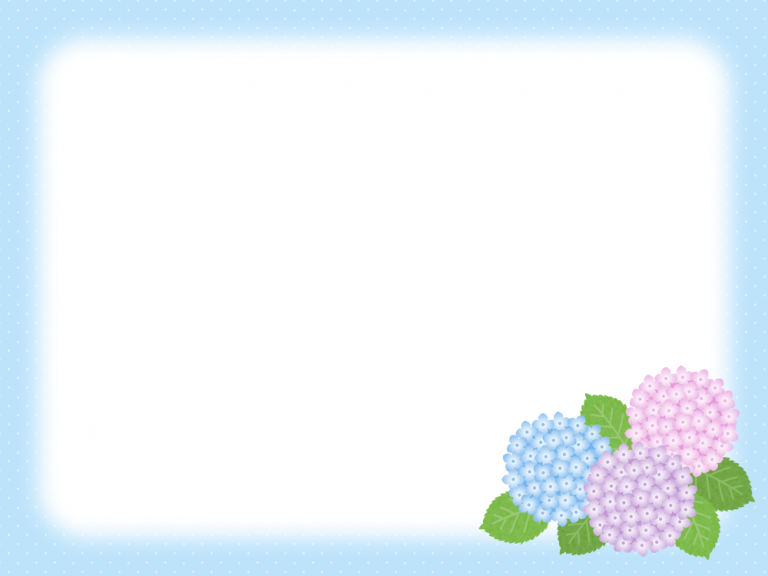【梅雨のイラスト】紫陽花（あじさい）の背景フレーム枠 | 無料フリーイラスト素材集【Frame illust】
